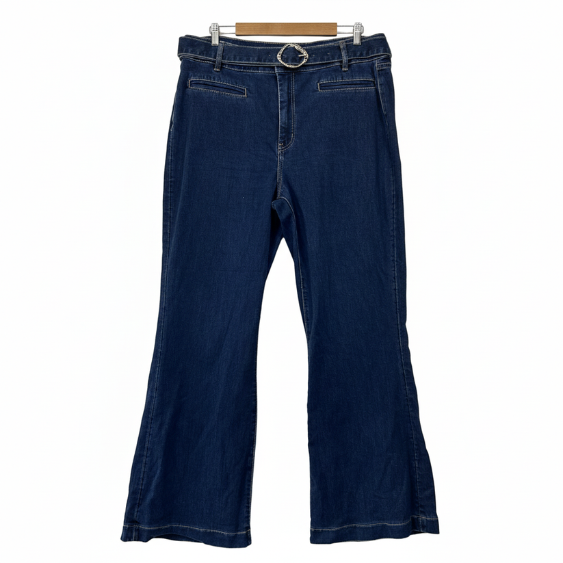 Super Just Jeans Pre-Owned Dark Blue Bootcut Jeans Size 18 - Curvy ...